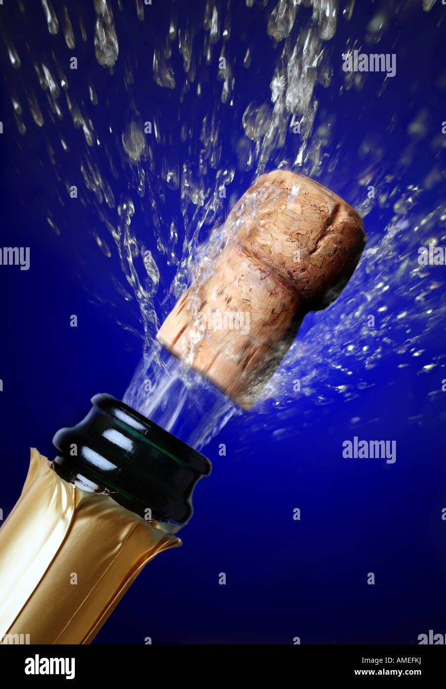 Close up of champagne cork popping Stock Photo - Alamy