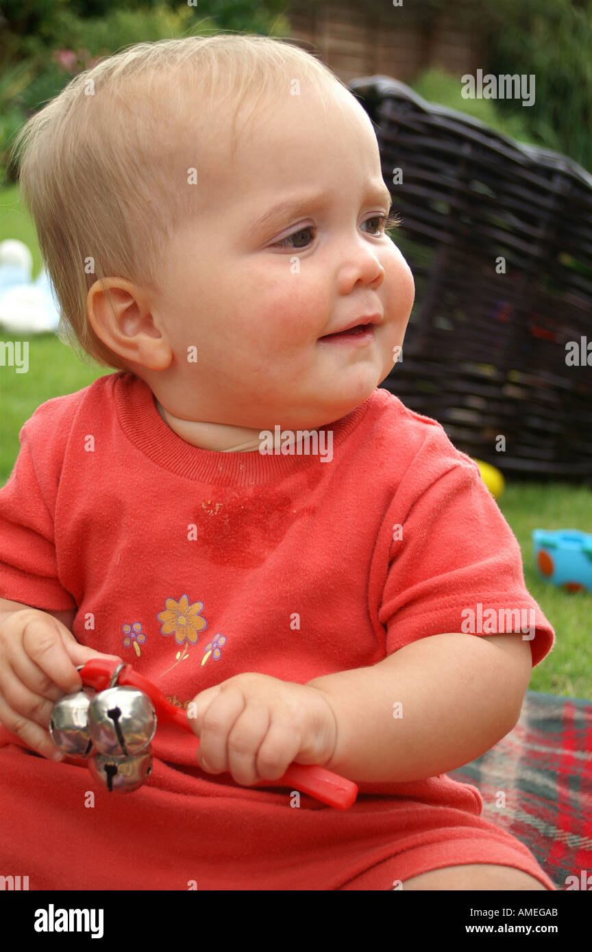 Baby Girl Turning Stock Photo - Alamy