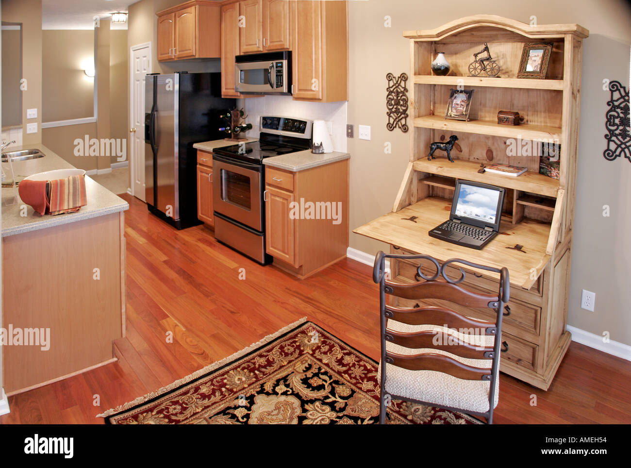 computer table kitchen Stock Photo - Alamy