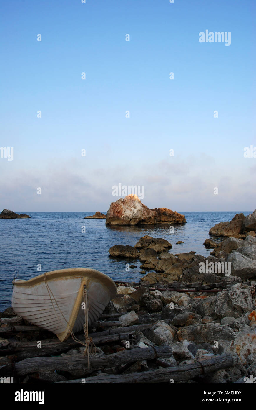 Old rustic lonely boat hi-res stock photography and images - Alamy