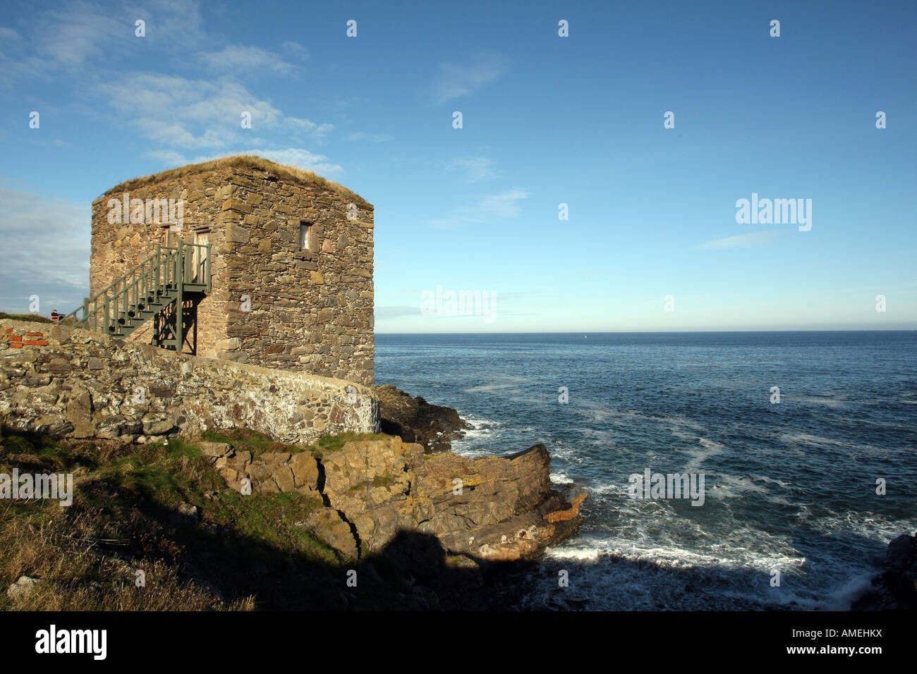 The old wine tower at Kinnaird Head Lighthouse near Fraserburgh ...