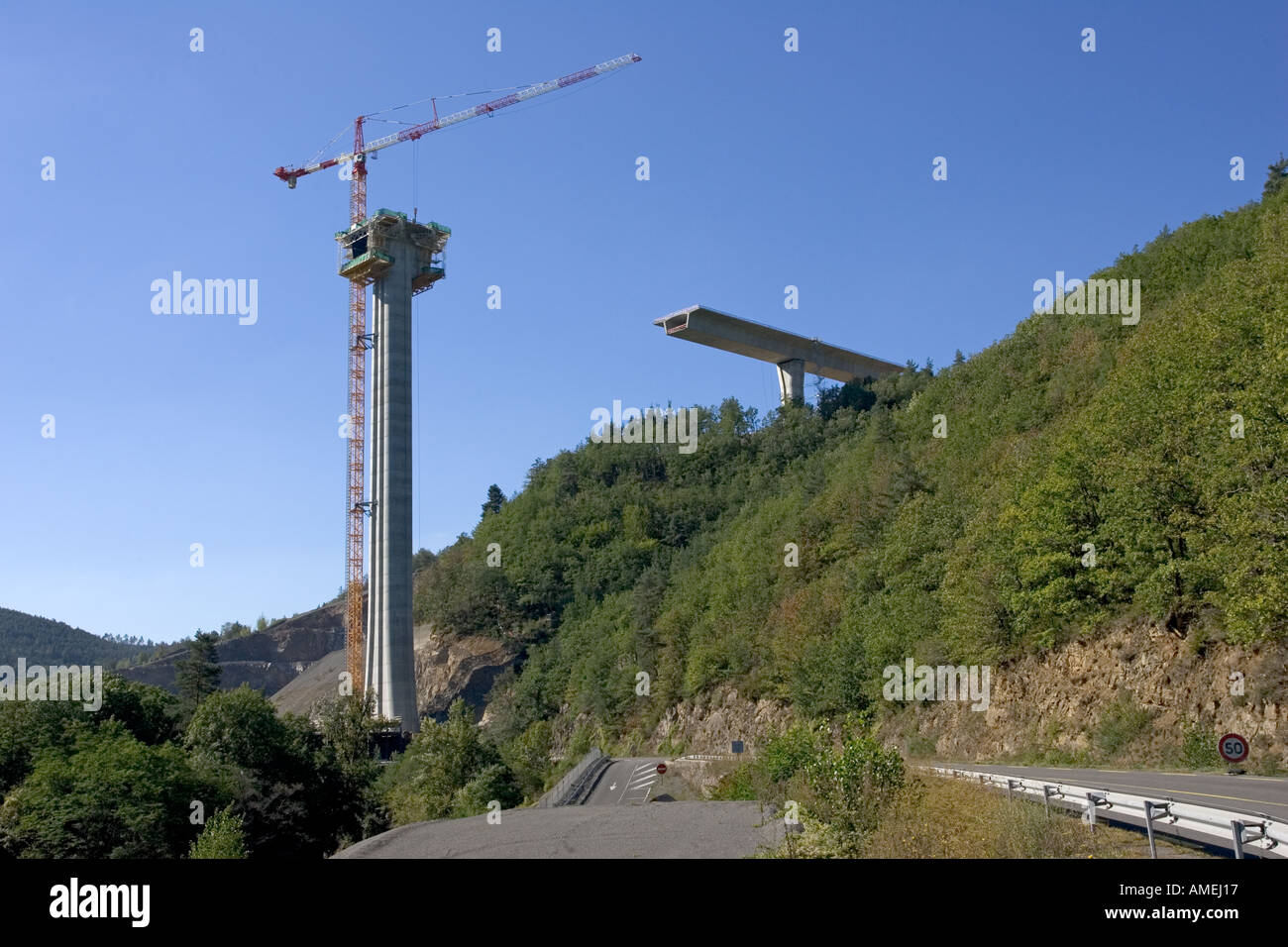 New viaduct de la Colagne under construction on RN88 motorway France ...