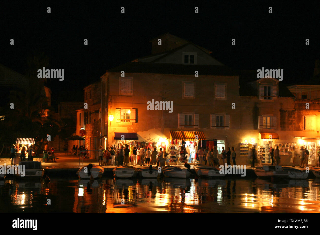 Stari Grad town at night on Hvar Island Stock Photo - Alamy