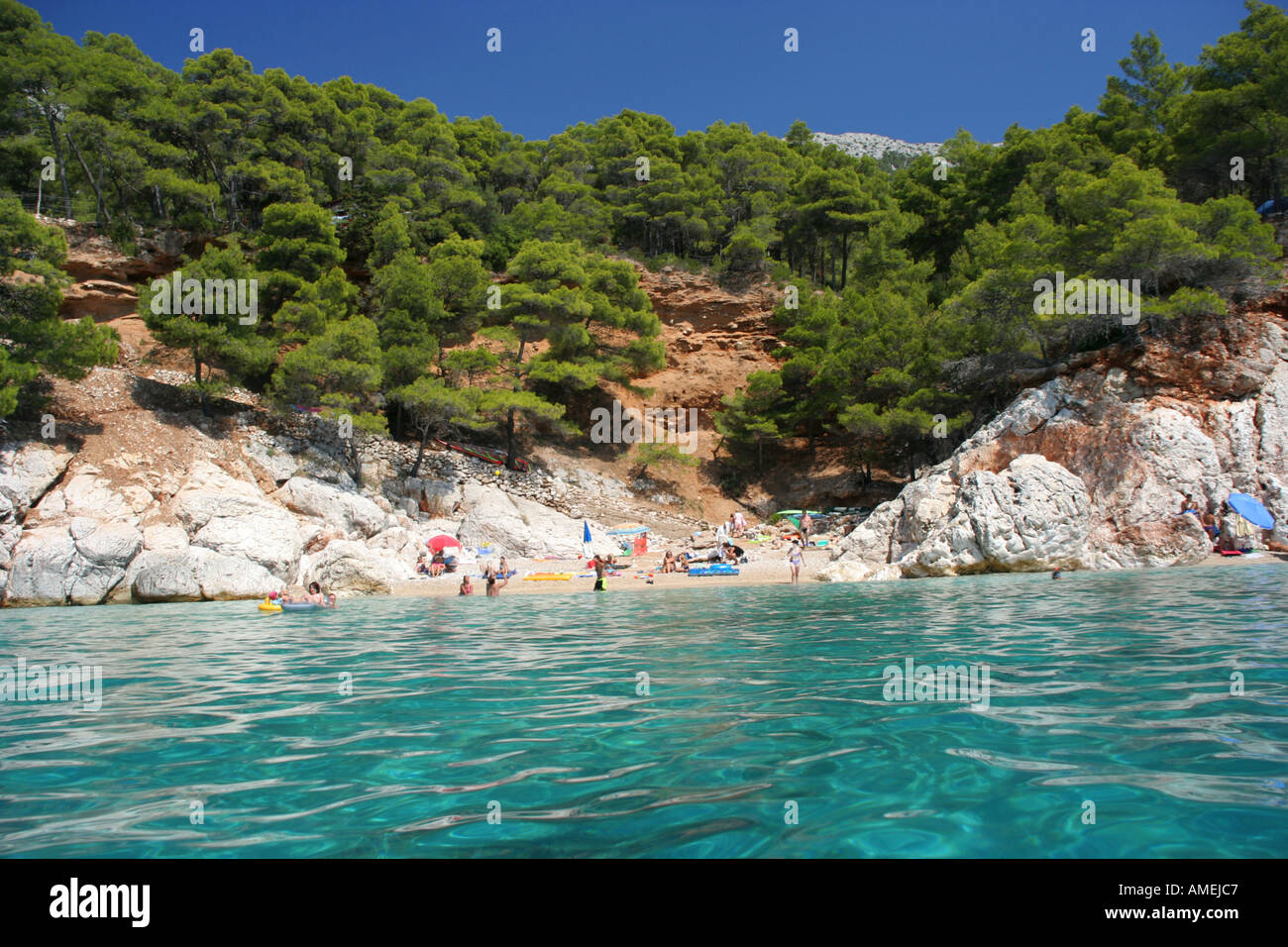 A spectacular bay near camping site in Jagodna village on Hvar Island ...