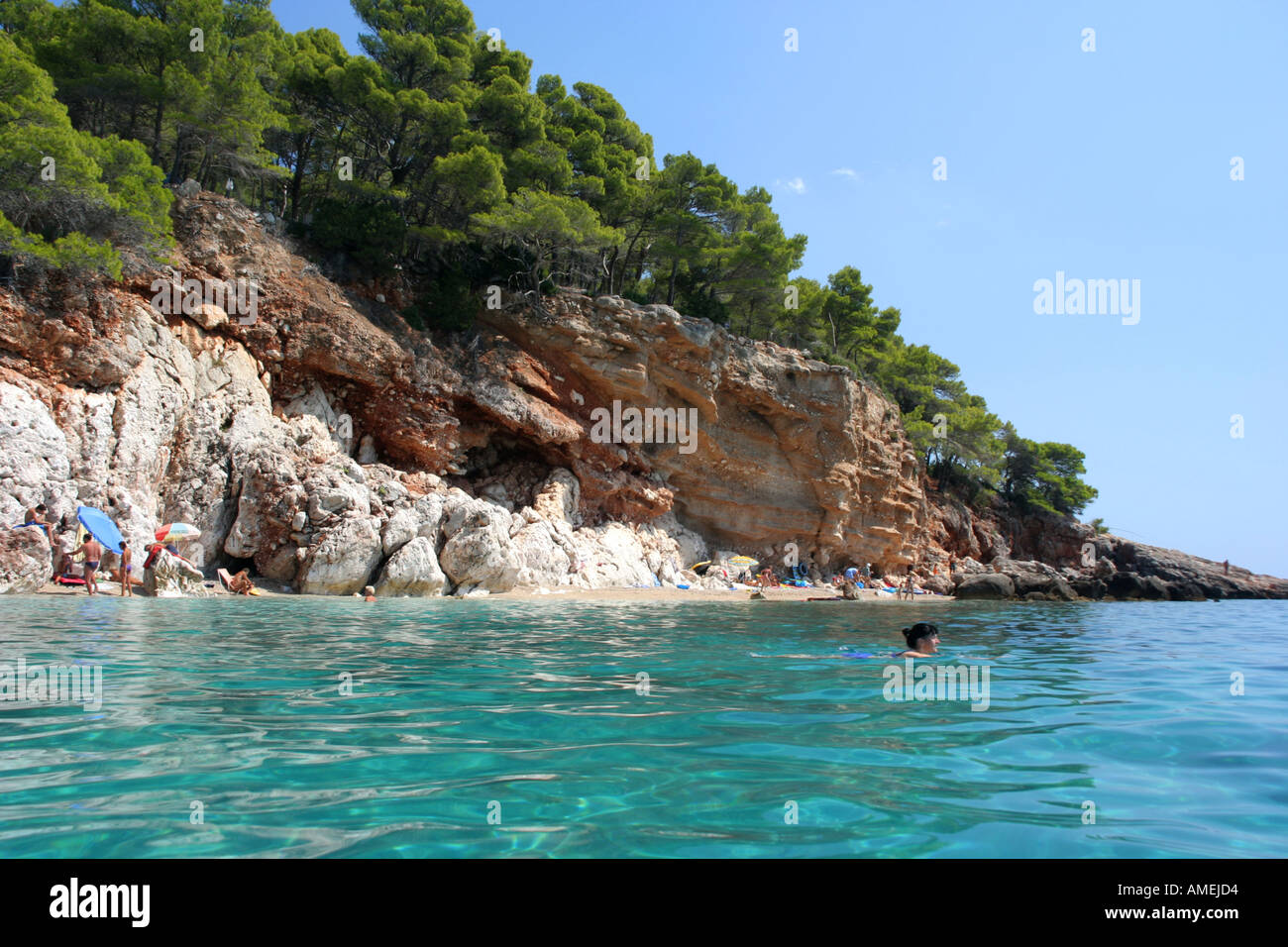 A spectacular bay near camping site in Jagodna village on Hvar Island ...