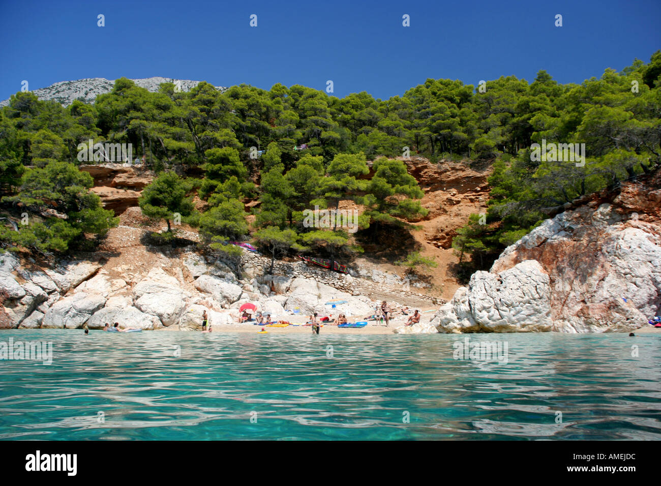 A spectacular bay near camping site in Jagodna village on Hvar Island ...