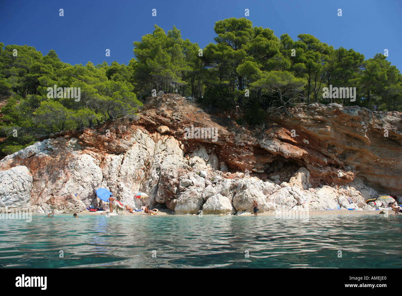 A spectacular bay near camping site in Jagodna village on Hvar Island ...