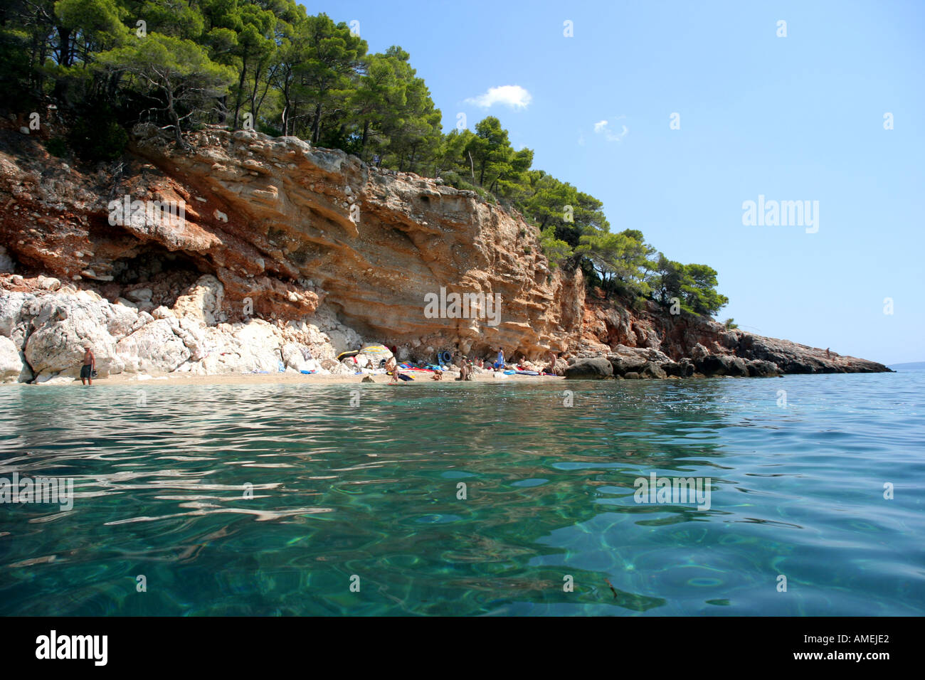 A spectacular bay near camping site in Jagodna village on Hvar Island ...