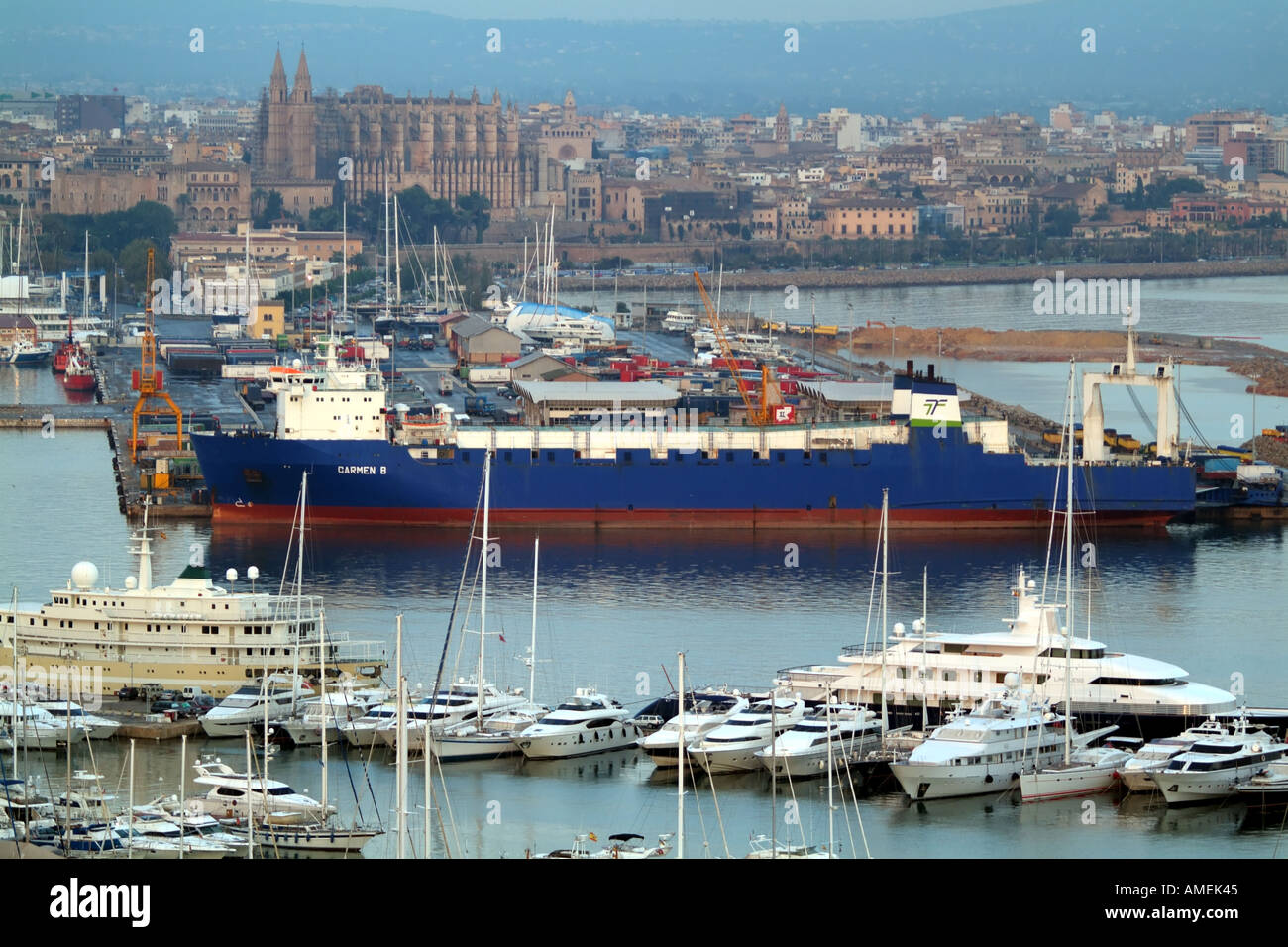 RoRo Carmen B container ship port Palma Mallorca Balearic Island Spain ...