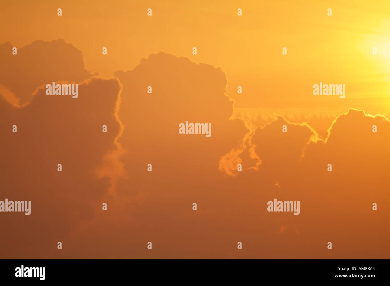 Golden coloured color Cloud formation at Sunrise sunup dawn sunshine ...