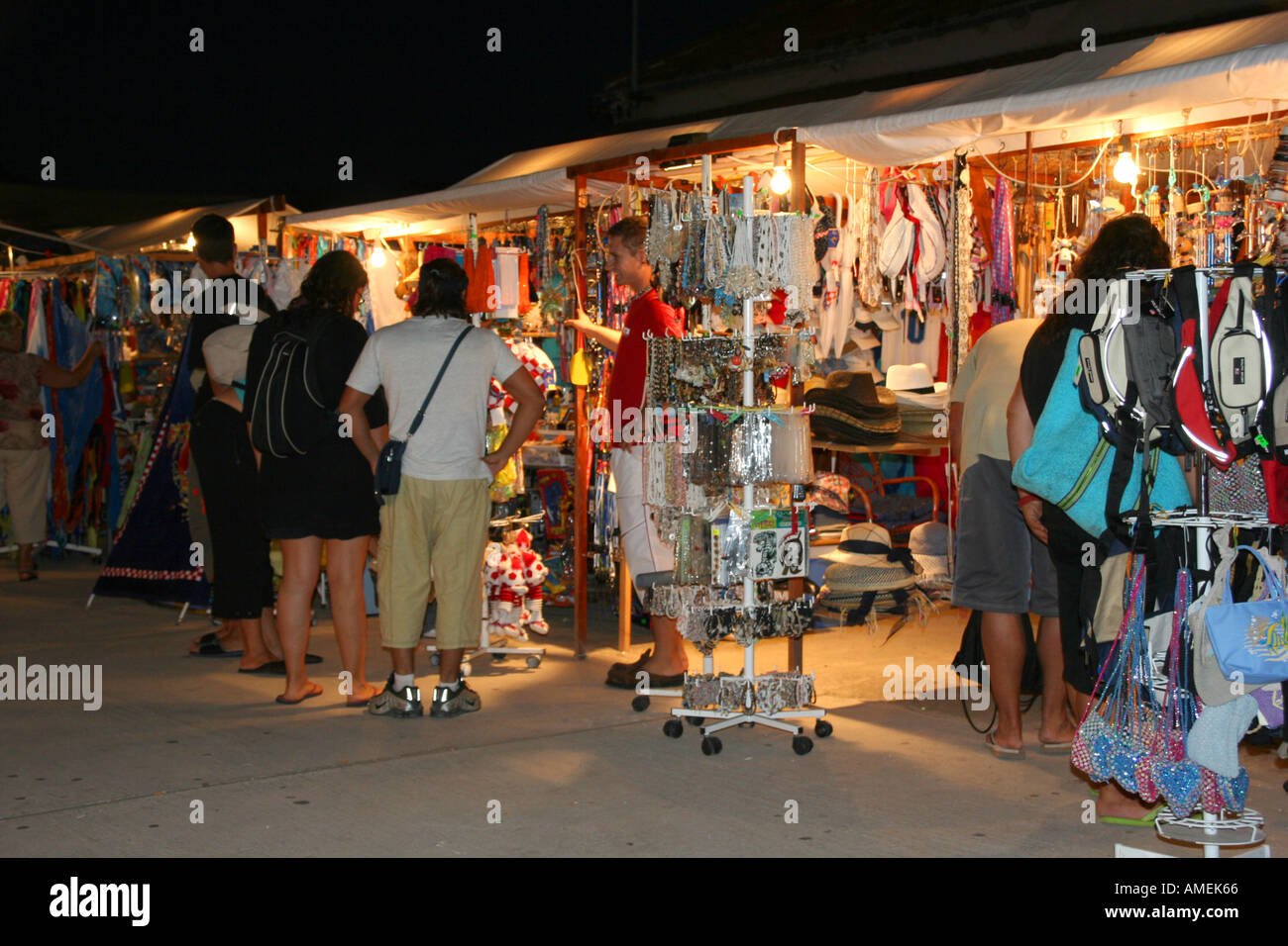 Market fair in Stari Grad town at night on Hvar Island Stock Photo - Alamy