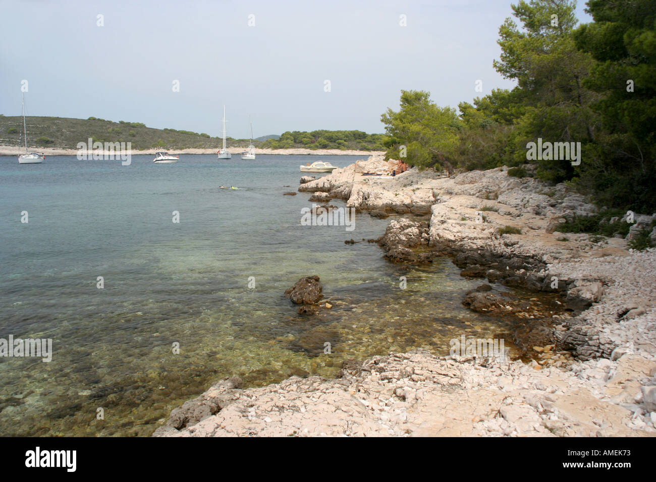 Mlini beach on Pakleni Islands Stock Photo - Alamy