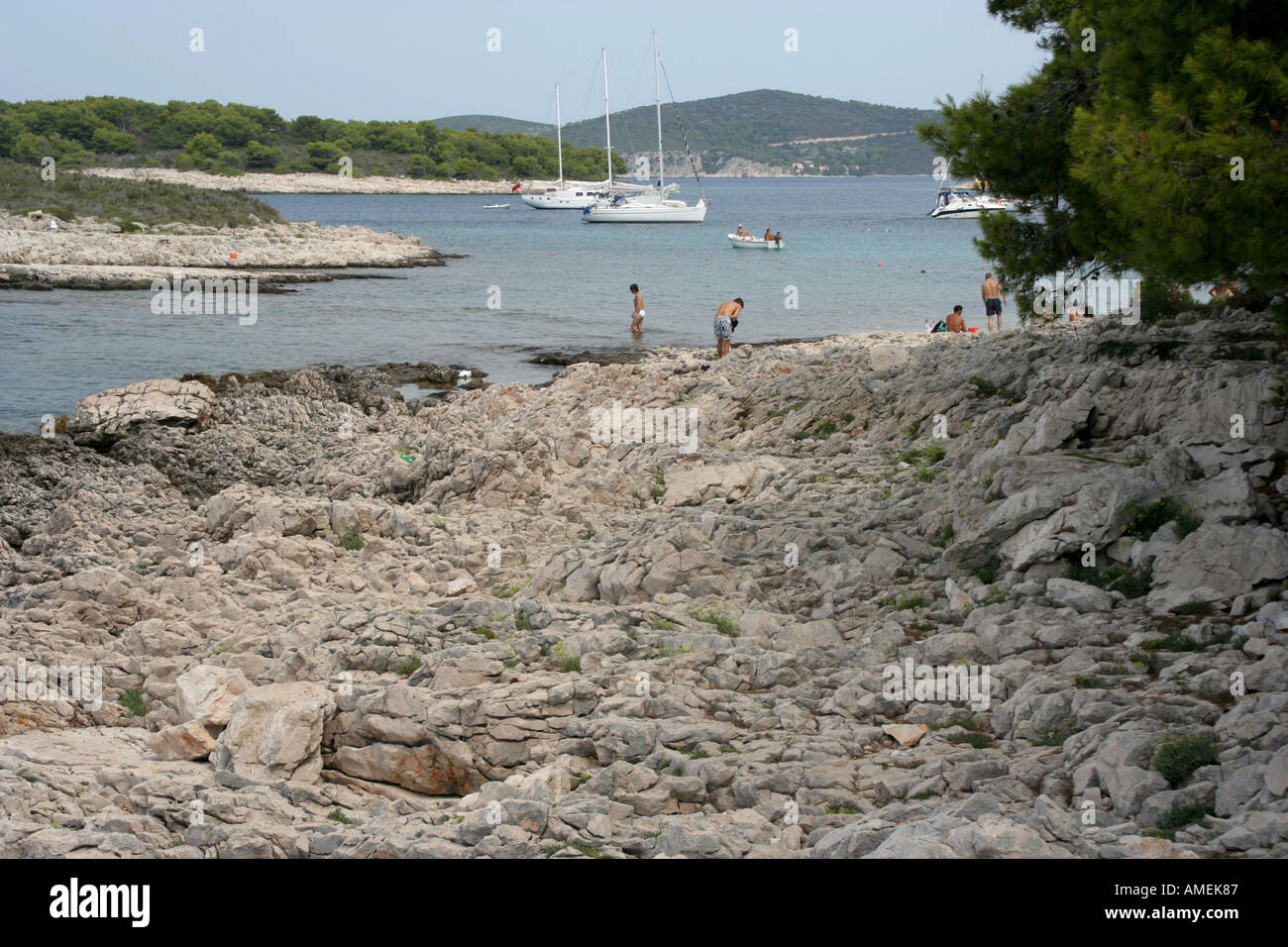 Mlini beach on Pakleni Islands Stock Photo - Alamy