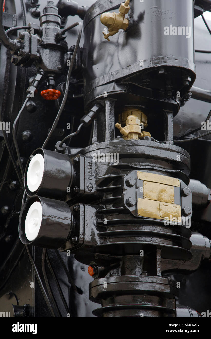 Steam locomotive detail with two lights Stock Photo - Alamy