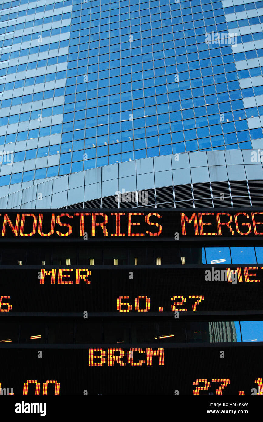Times Square News and Financial Ticker Stock Photo - Alamy