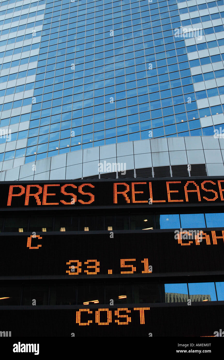 Times Square News and Financial Ticker Stock Photo - Alamy