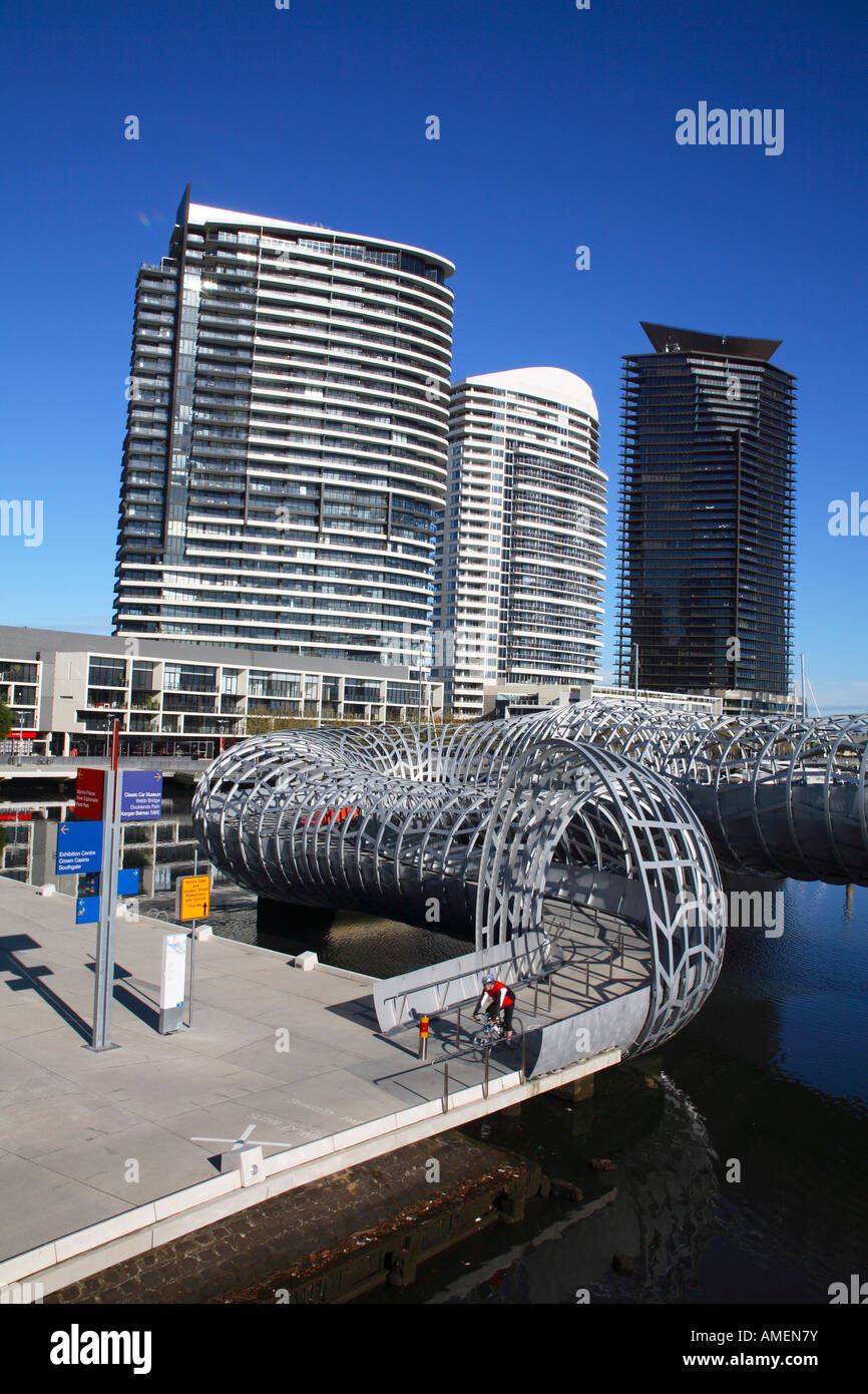 The pedestrian foot traffic Webb Bridge Melbourne Australia Stock Photo ...