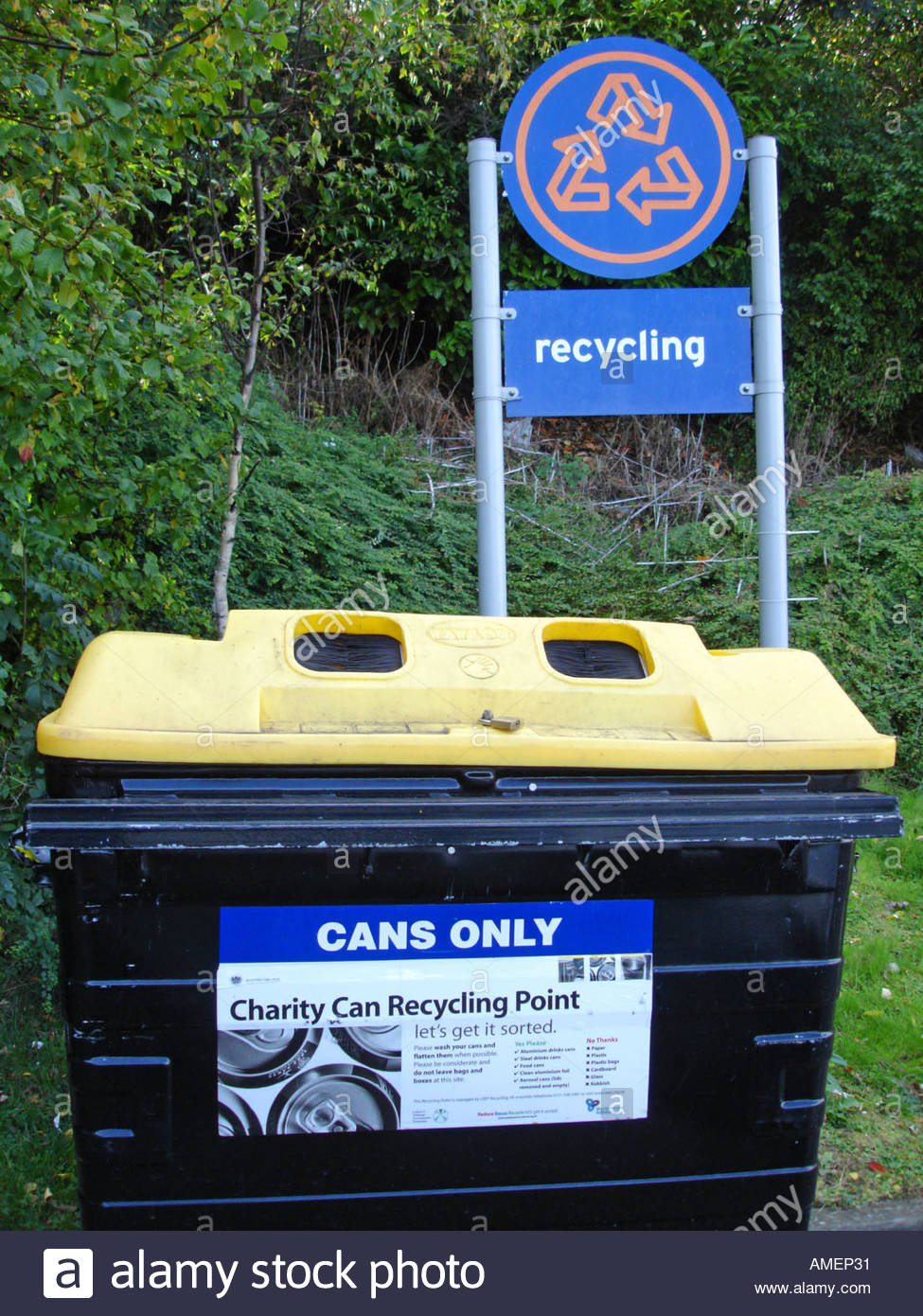 A municipal recycling bin Stock Photo - Alamy
