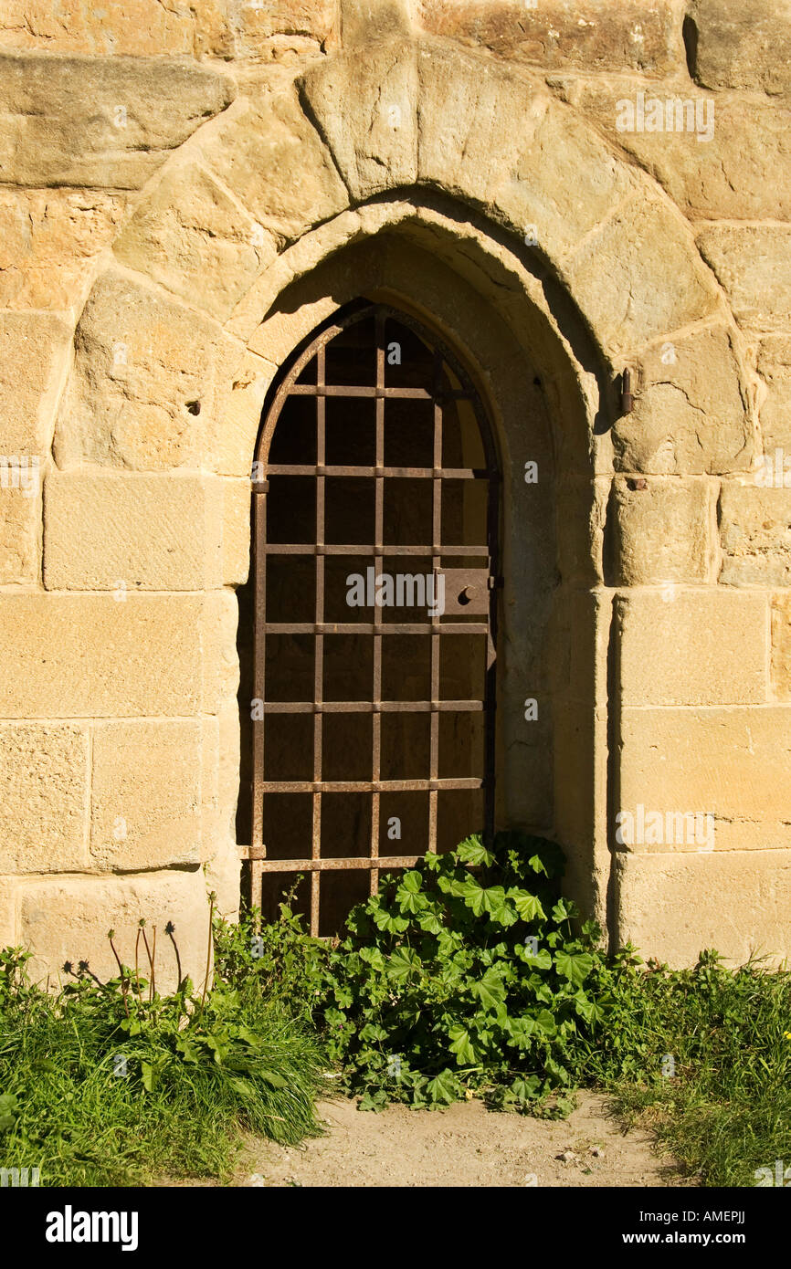 Small entrance in castle walls at the Cite, Carcassonne, France Stock ...
