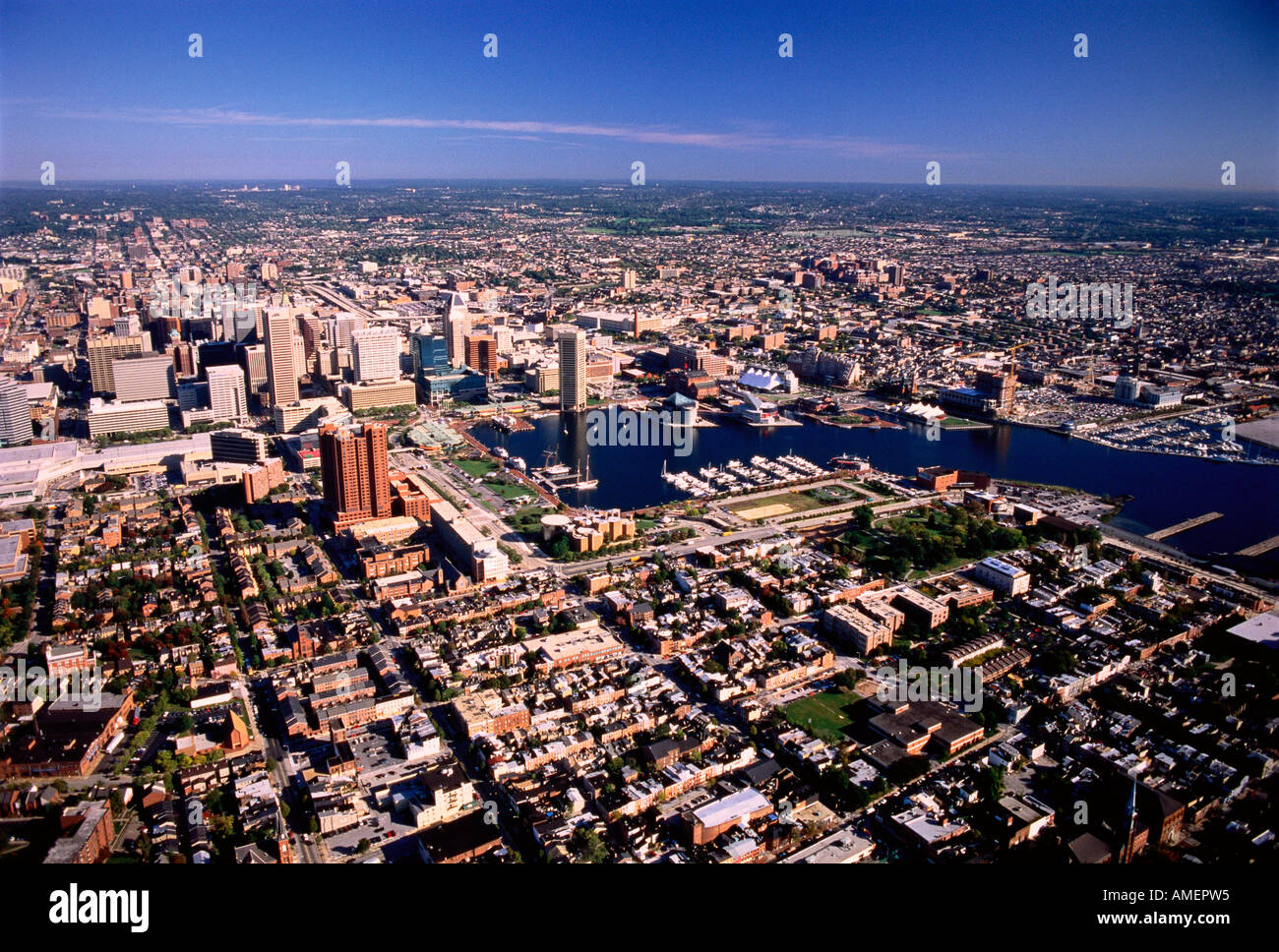 Baltimore City Birds Eye View Baltimore Maryland Aerial View Hi Res