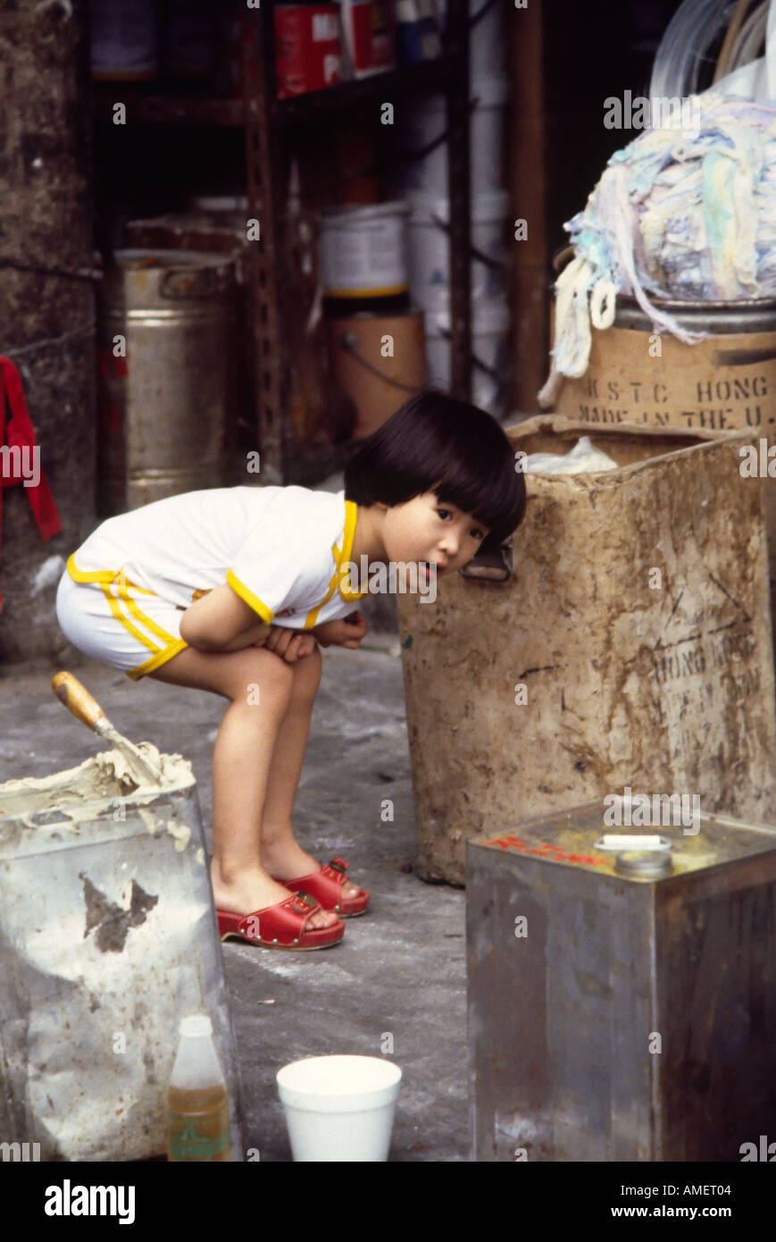 Young girl in Aberdeen Fish Market Hong Kong Stock Photo - Alamy