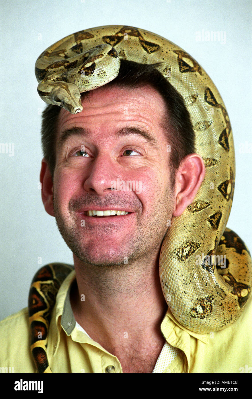 NIGEL MARVEN WHO PRESENTS THE ITV PROGRAMME GIANTS PICTURED WITH A ...