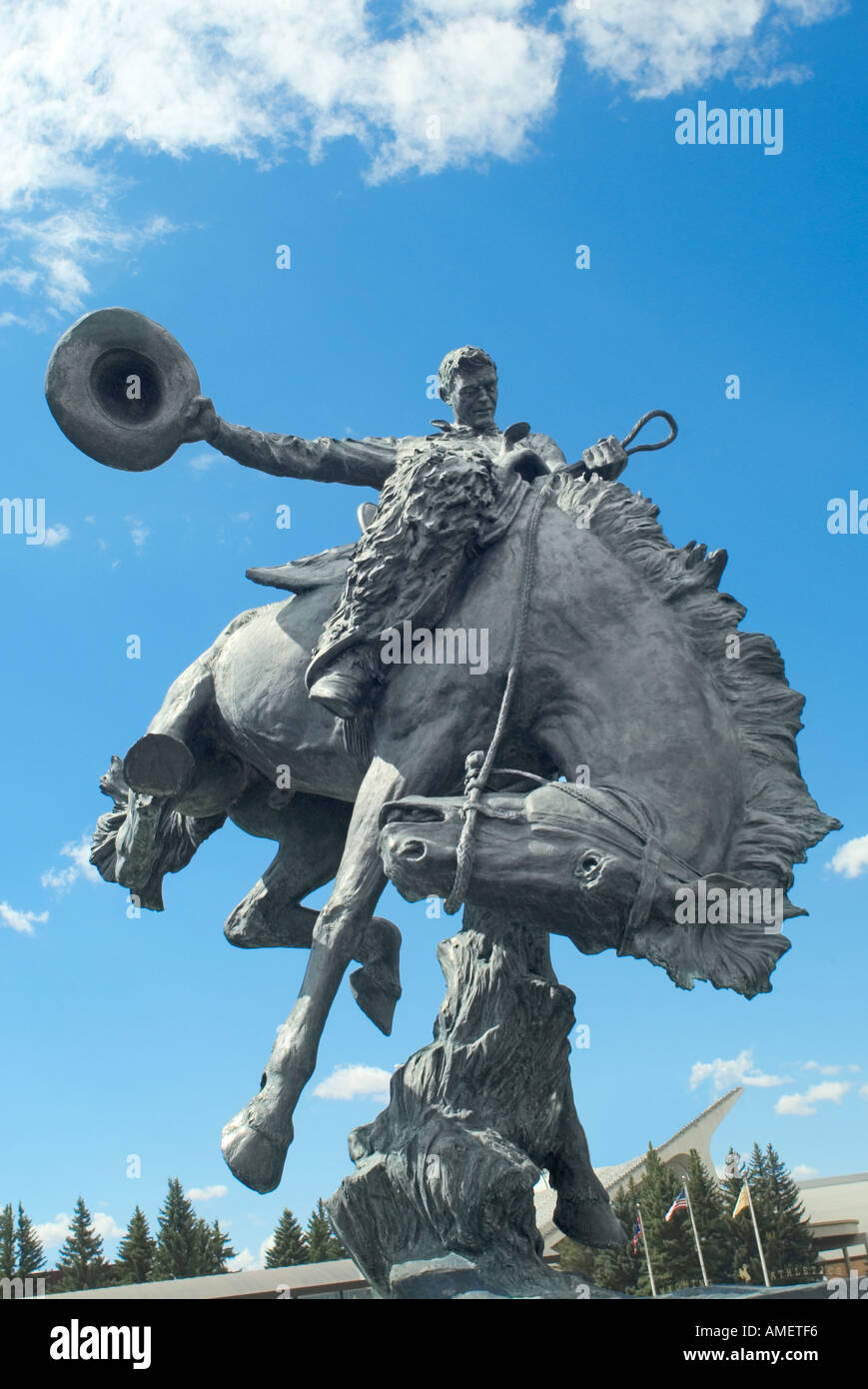 Statue cowboy bucking bronco hi-res stock photography and images - Alamy