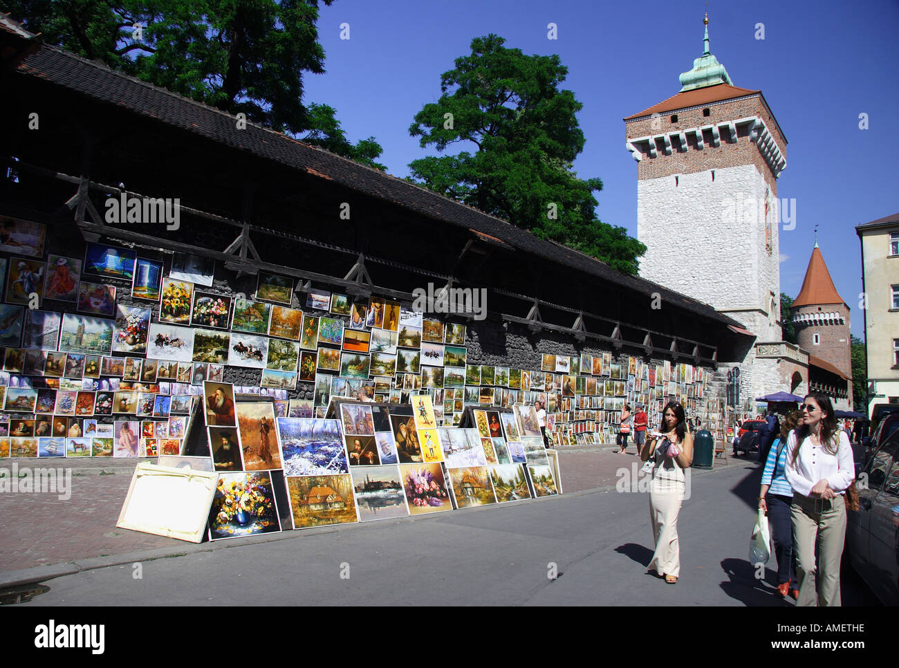 The tower of St Florian Gate in Cracow Poland Stock Photo - Alamy