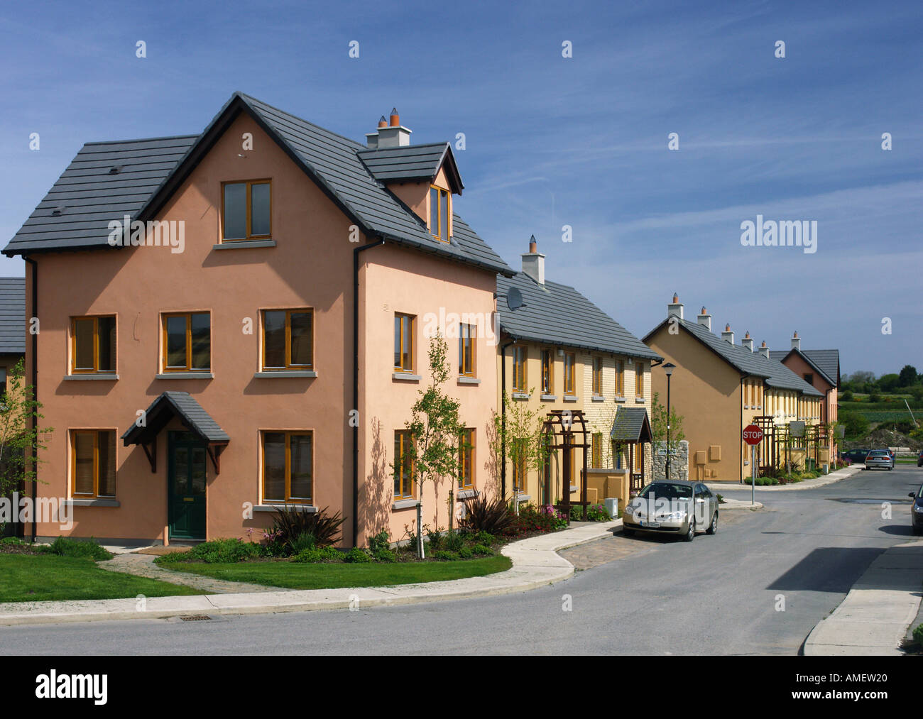 New homes in the village of Lusk county Dublin Ireland Stock Photo - Alamy