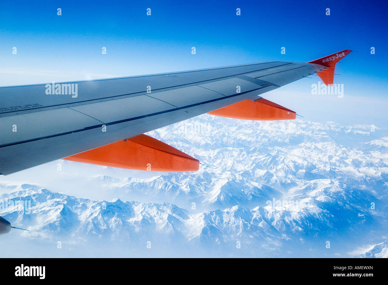 The Alps seen from the window of an Easyjet aircraft Stock Photo - Alamy