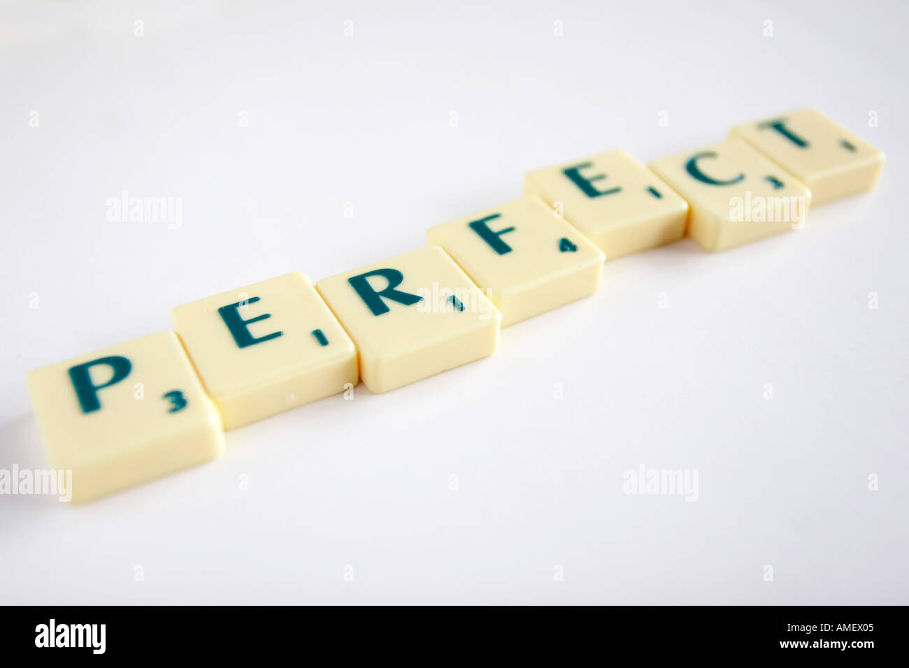Scrabble letters forming the word Perfect Stock Photo - Alamy