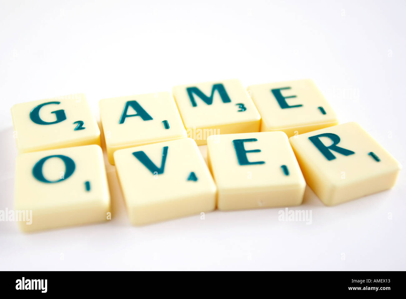 Scrabble letters forming the words Game Over Stock Photo - Alamy