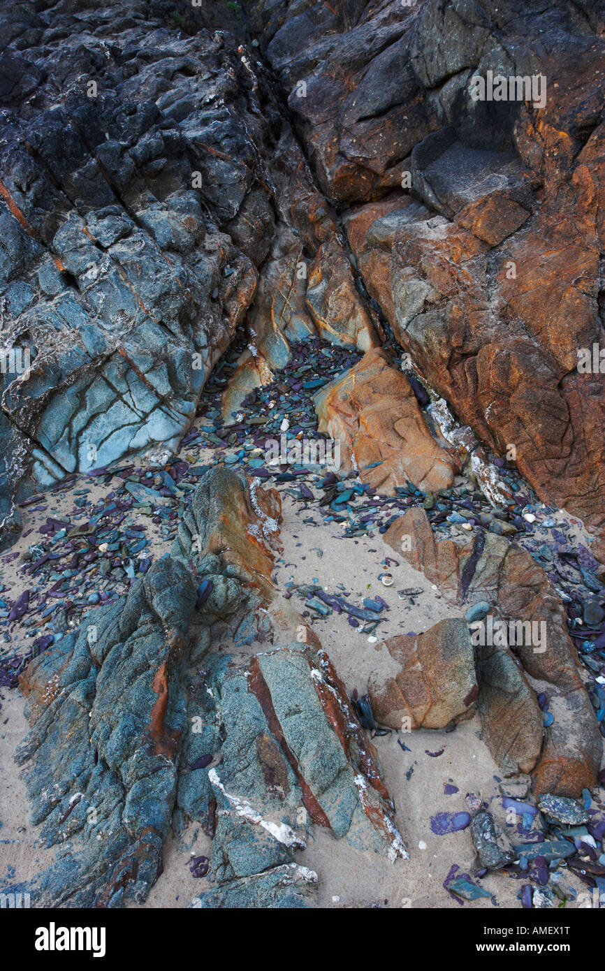 A study of rock formations on the Cornwall coast Stock Photo - Alamy