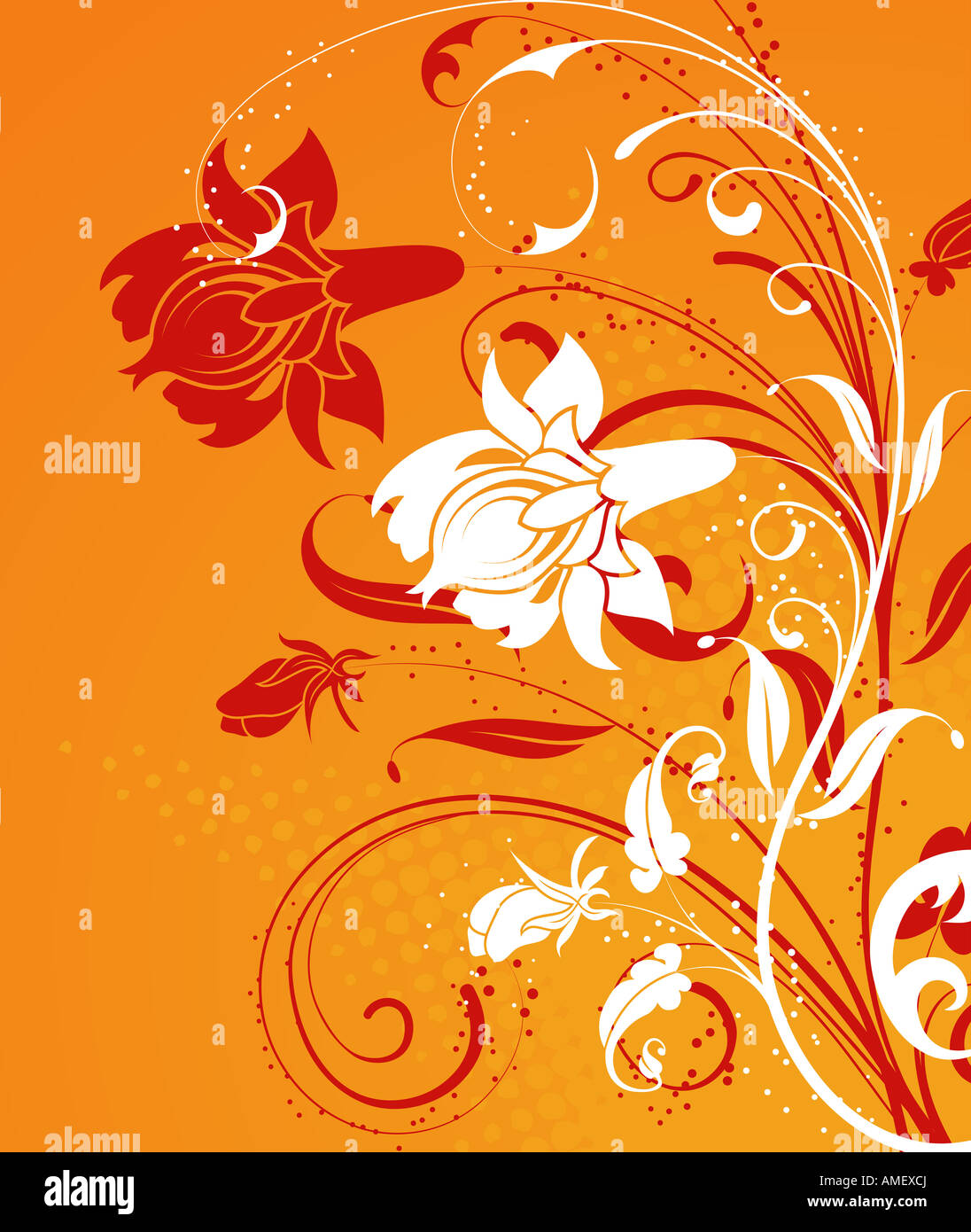 Flower background with dots Stock Photo - Alamy