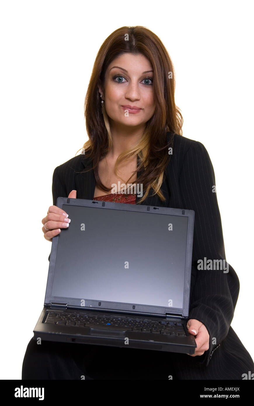 Woman demonstrating cut out hi-res stock photography and images - Alamy