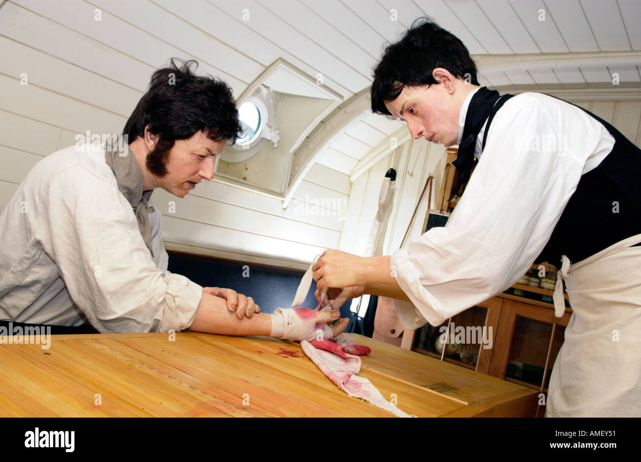 Ships surgeon at work on SS Great Britain built by Victorian engineer ...