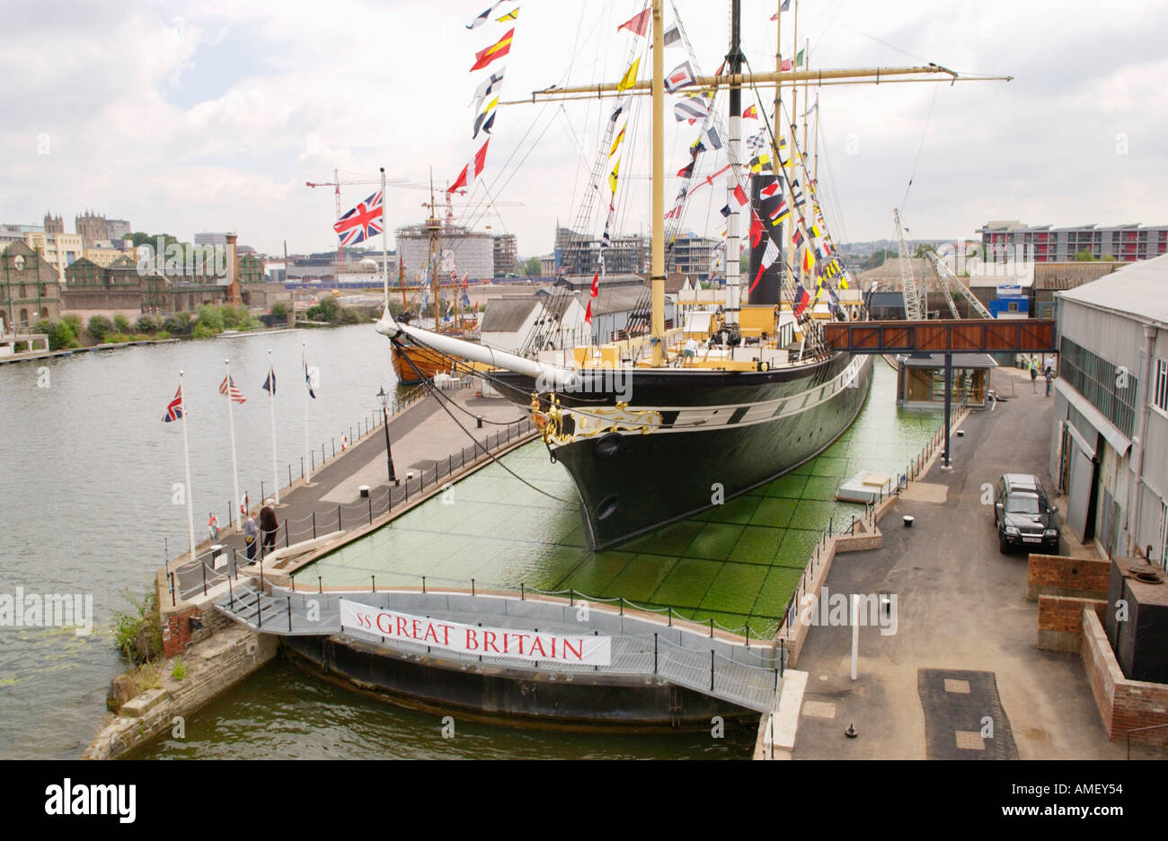 View over the SS Great Britain ocean-going passenger steamship built by ...