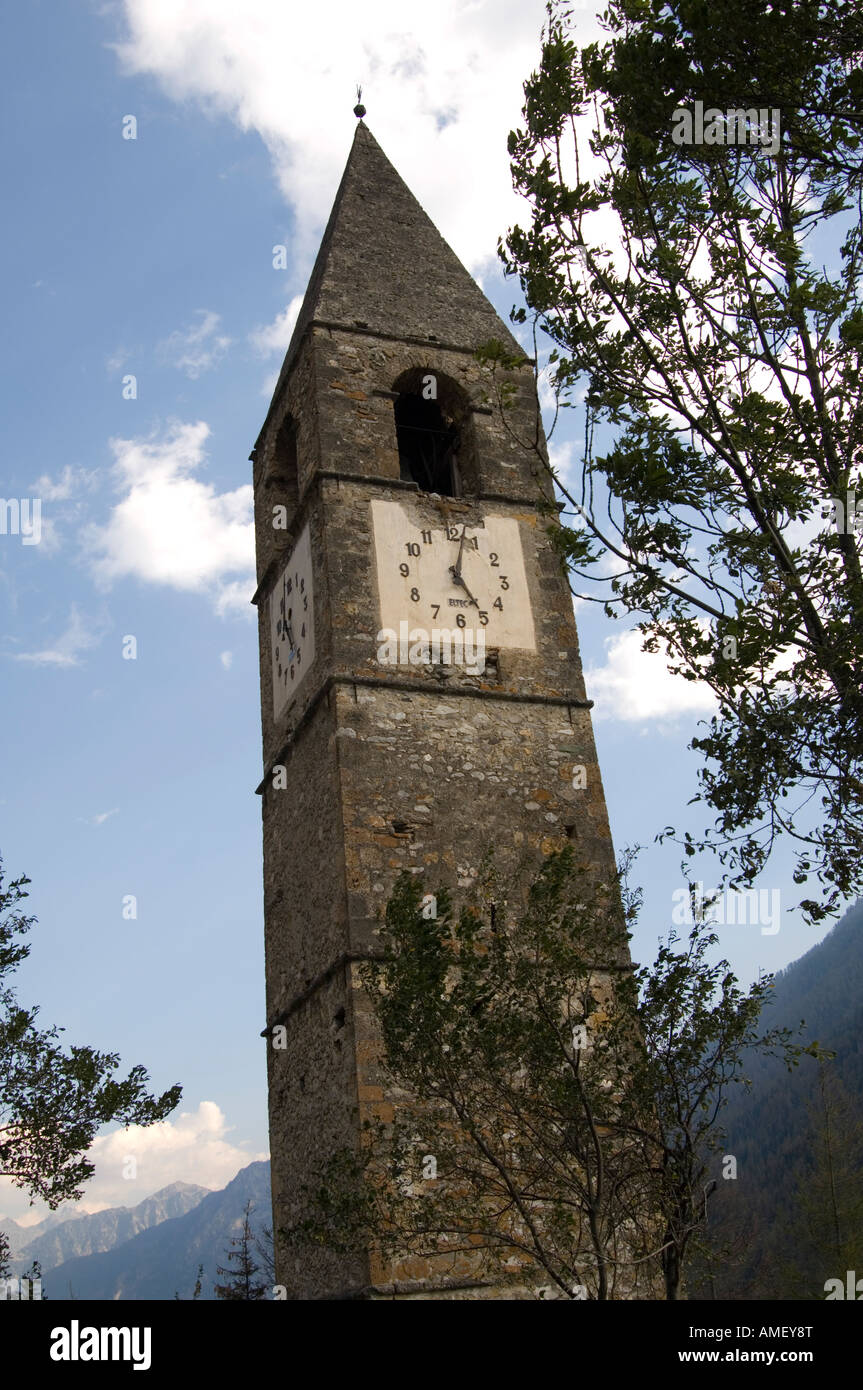 Alpine Clock Tower Stock Photo - Alamy