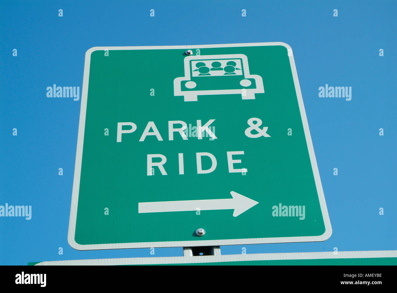 Park and ride sign alerts commuters to public car pools Stock Photo - Alamy