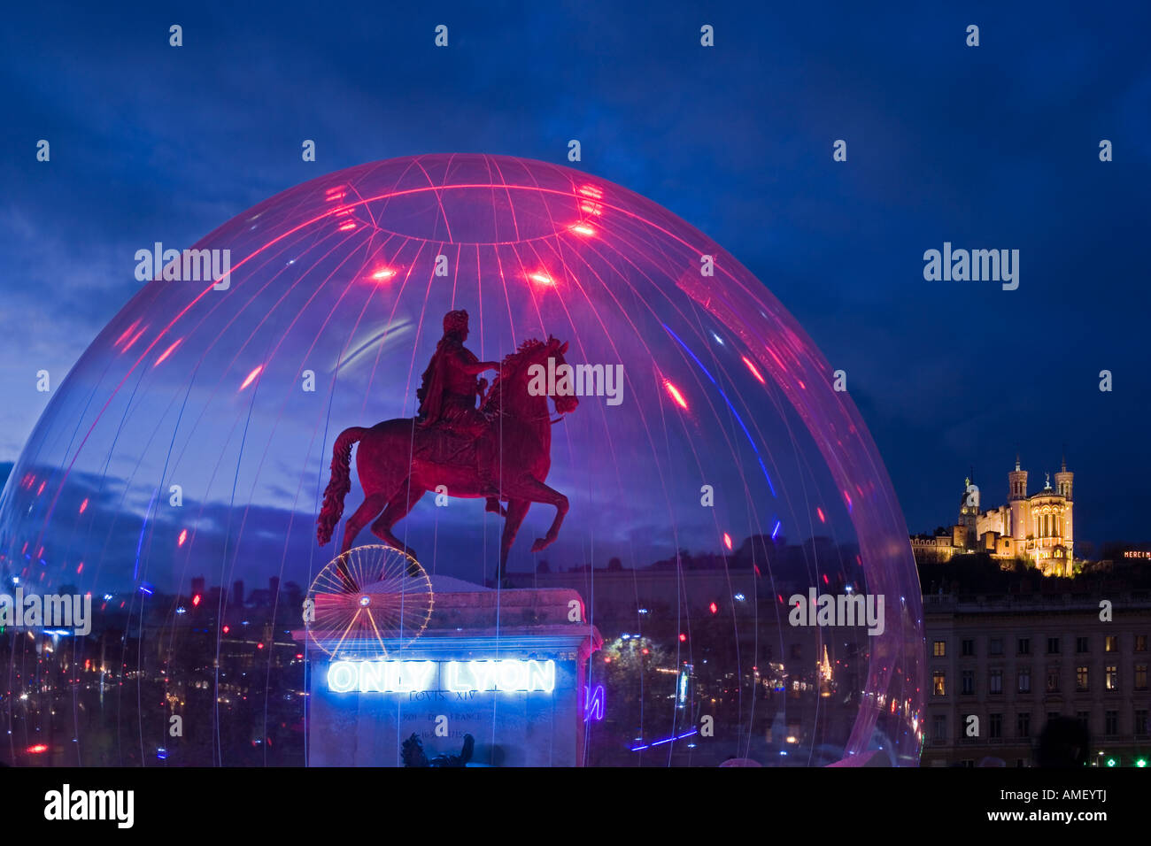 Light Festival Lyon 2007. Bellecour place Lyon Stock Photo - Alamy