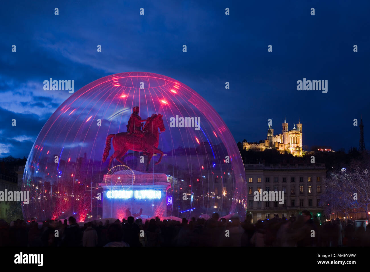 Light Festival Lyon 2007. Bellecour place Lyon Stock Photo - Alamy