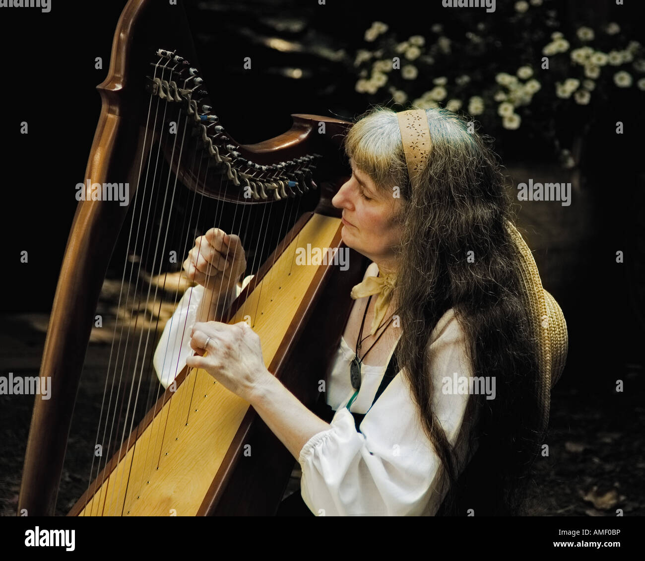 Woman harp hi-res stock photography and images - Alamy