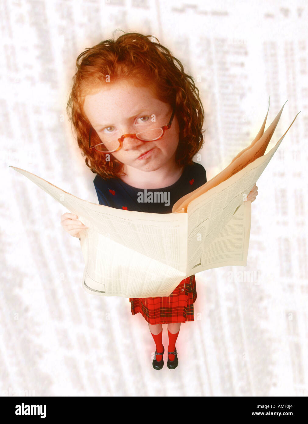 Girl with specs reading hi-res stock photography and images - Alamy
