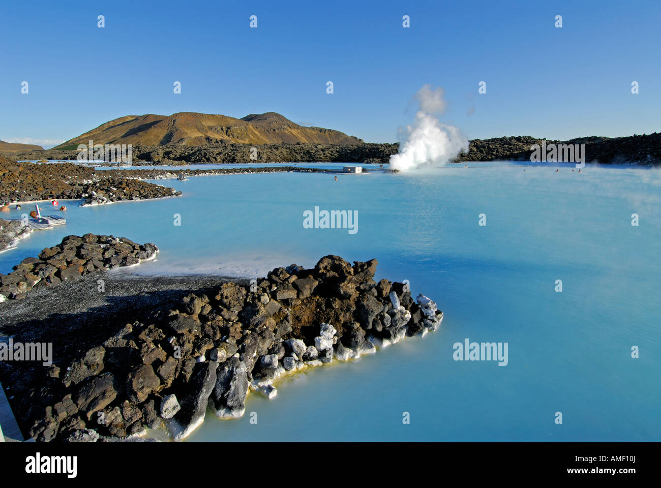 Volcanic landscape surrounding Blue Lagoon Iceland Stock Photo - Alamy
