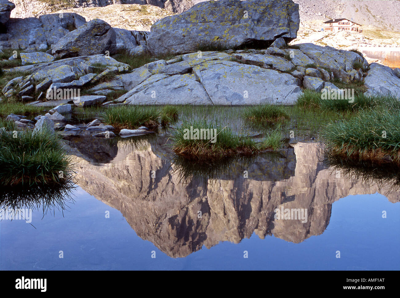 Natural reflections in a mountain lake Stock Photo - Alamy