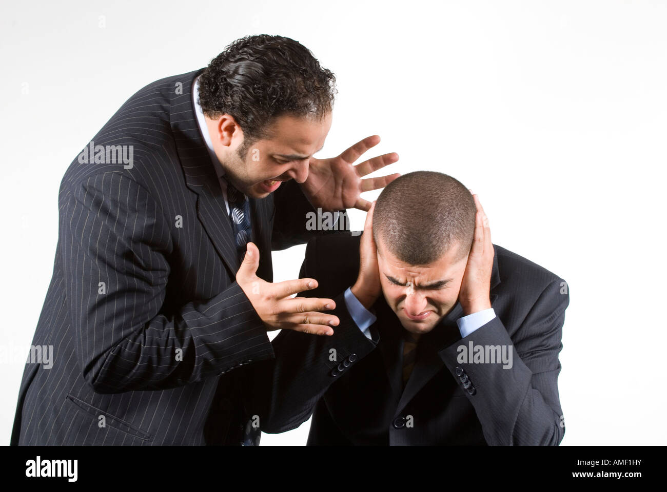 Business manager yelling at employee Stock Photo - Alamy