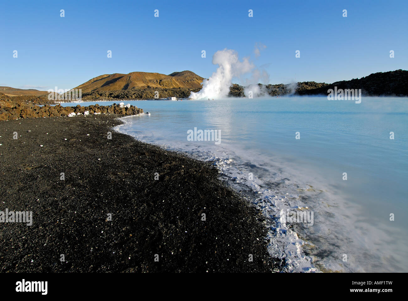 Volcanic landscape surrounding Blue Lagoon Iceland Stock Photo - Alamy