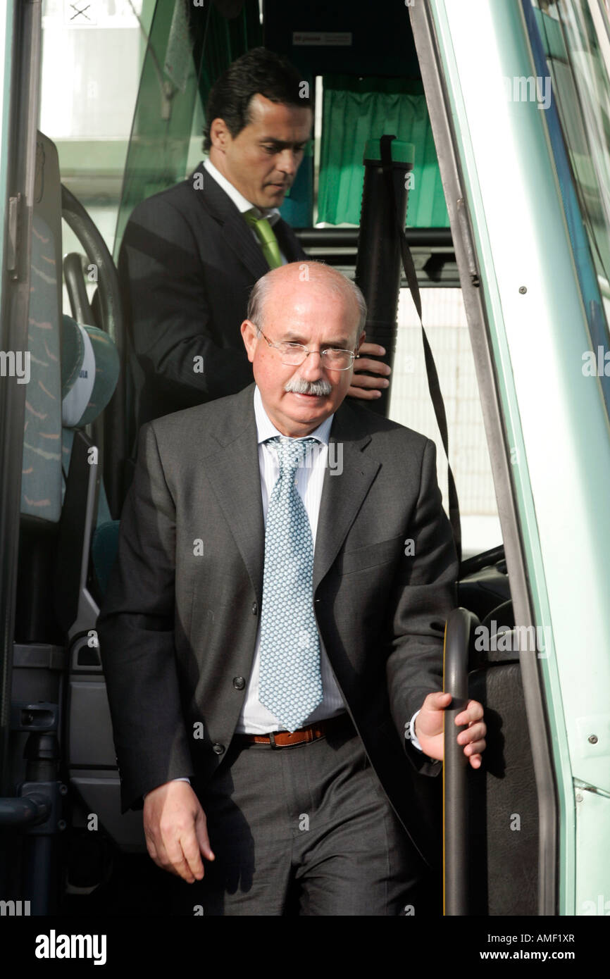 Lorenzo Serra Ferrer, Betis coach, arriving into the stadium Stock ...