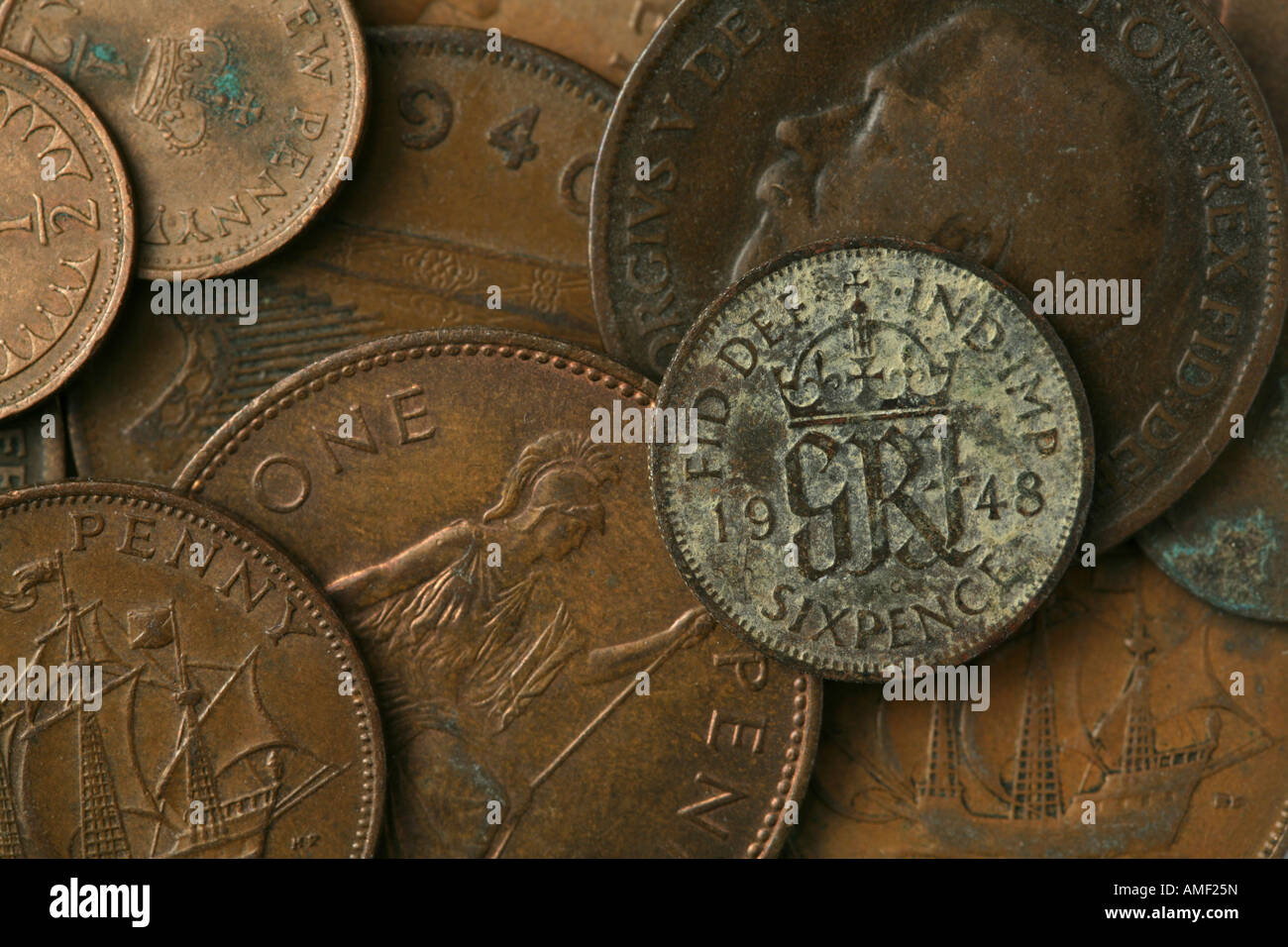 Old coins of united kingdom hi-res stock photography and images - Alamy