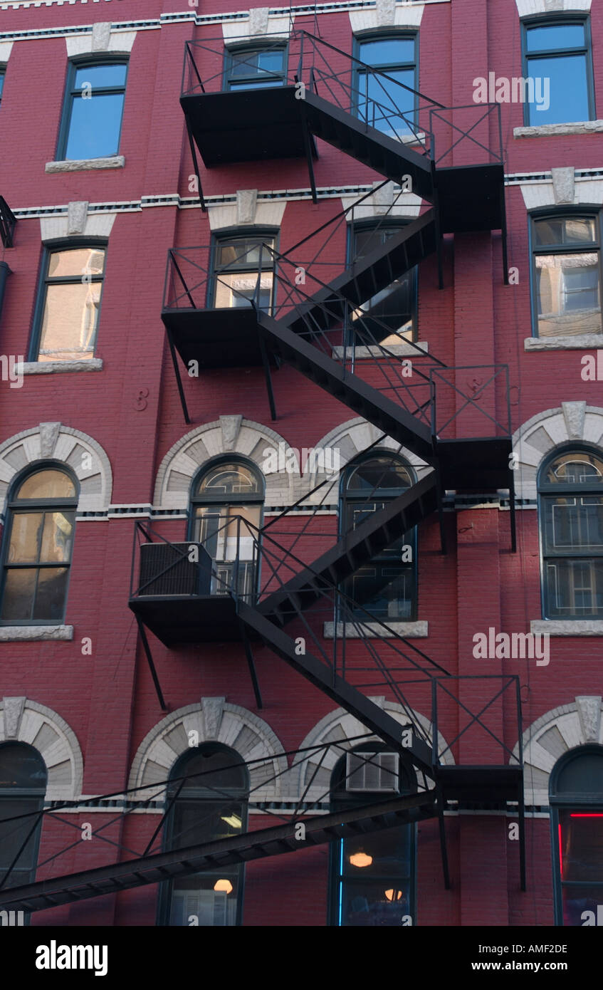 Fire escape ladders ladder facade buildings hi-res stock photography ...